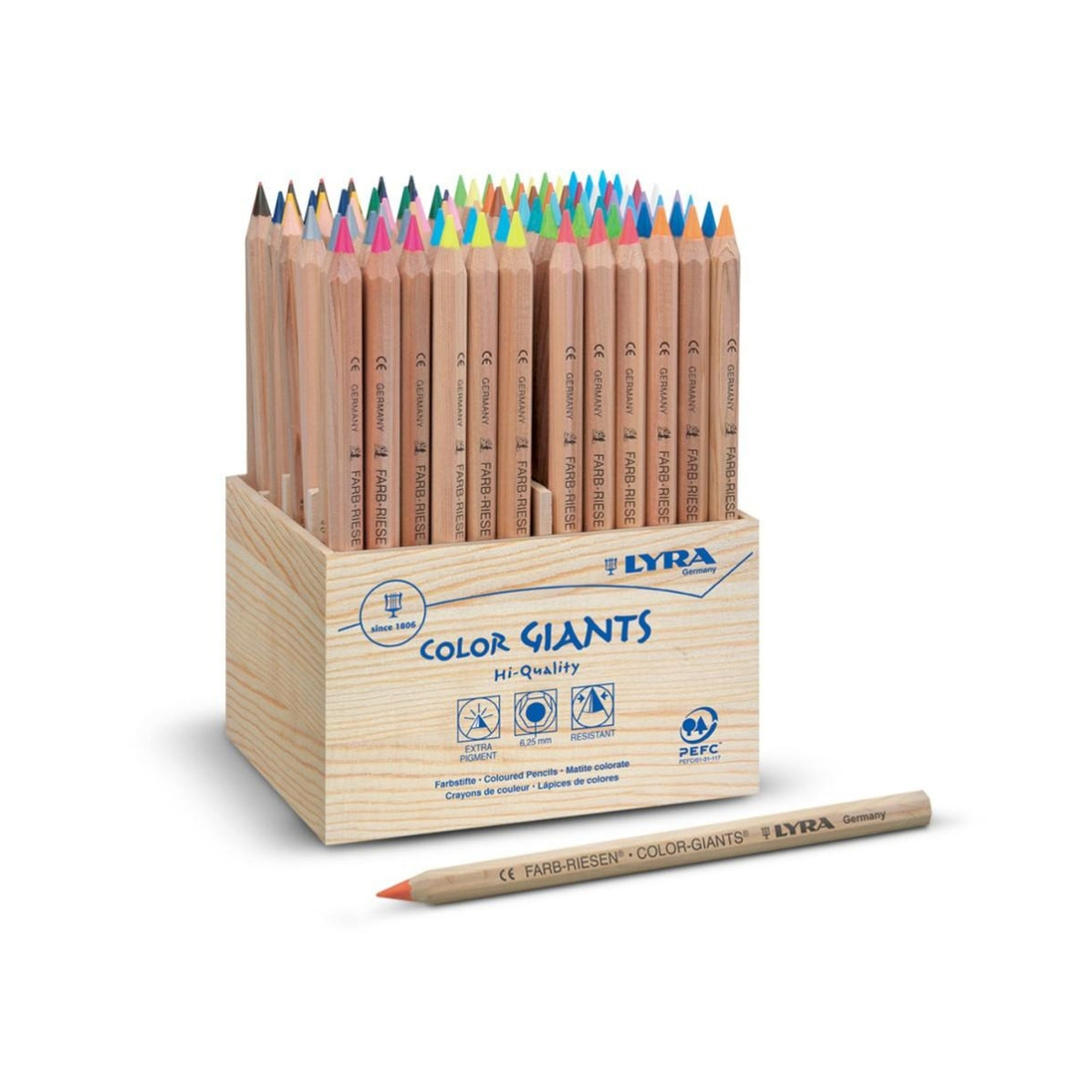 LYRA Colour Giants - Unlacquered 96 pencils — Oskar's Wooden Ark