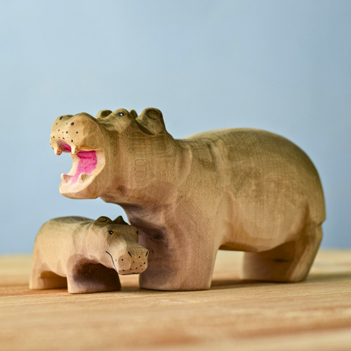 Bumbu Toys Wooden Animal - Hippo Set - Australia — Oskar's Wooden Ark