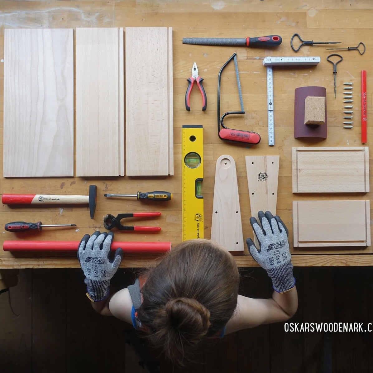 Tool Box Wooden DIY Kit Corvus Kids at work real tools for kids — Oskar ...