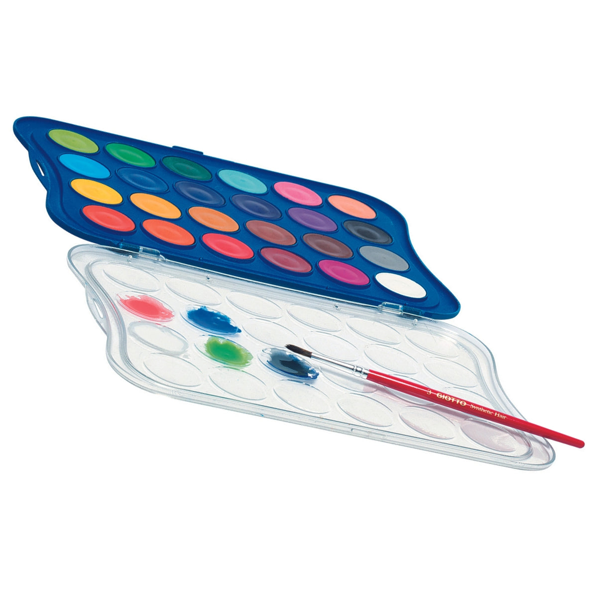 GIOTTO Watercolour Paint Set in Plastic Box - 24 Colours + Brush ...