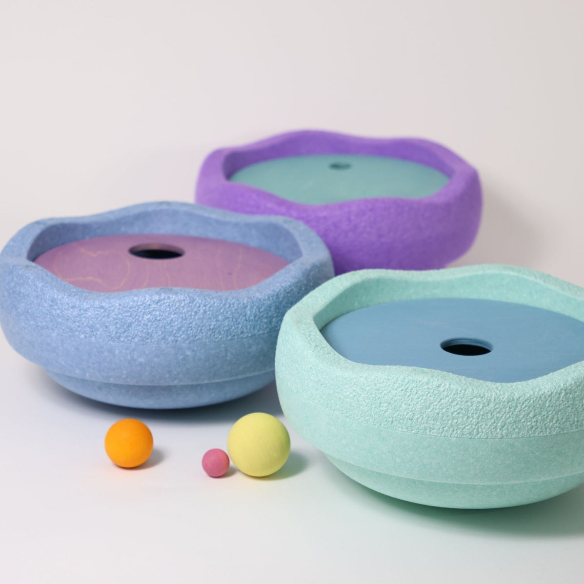 Grimm's Ball and Disc Set for Stapelstein - Cool Pastel — Oskar's Wooden Ark