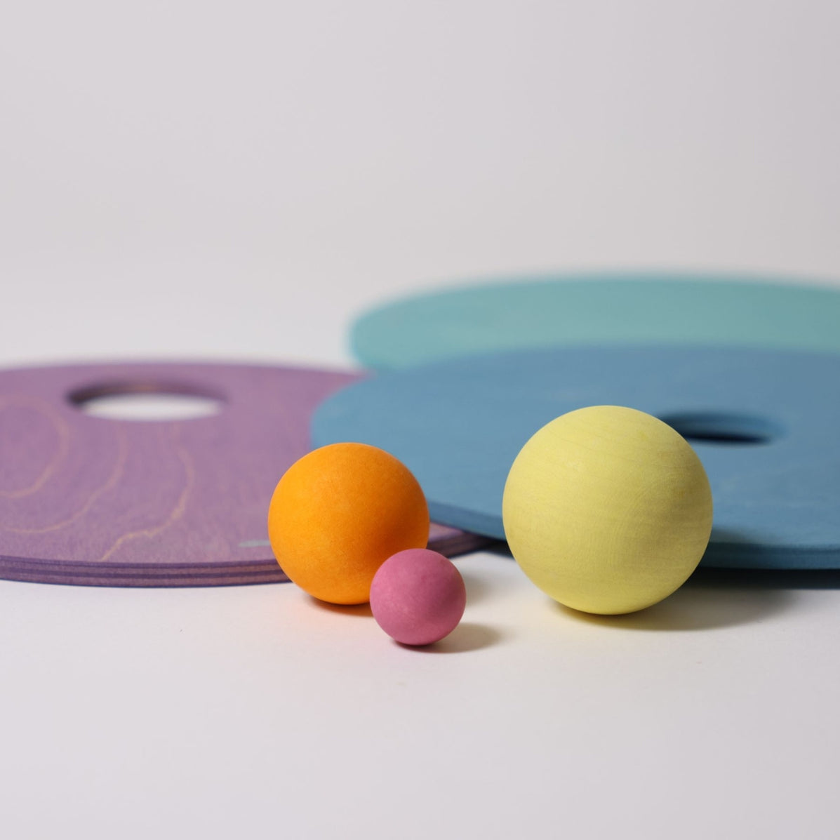 Grimm's Ball and Disc Set for Stapelstein - Cool Pastel — Oskar's Wooden Ark