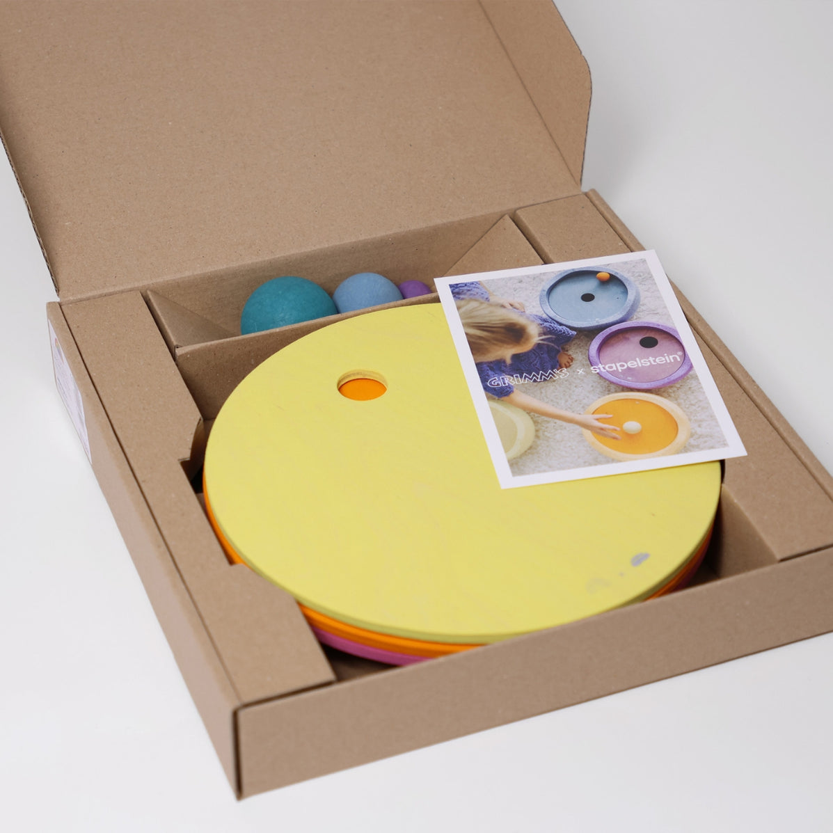 Grimm's Ball and Disc Set for Stapelstein - Warm Pastel — Oskar's Wooden Ark