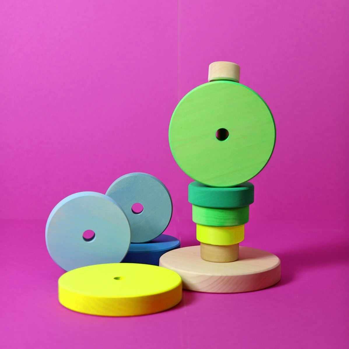 Grimm's Stacking Tower Conical Large - Neon Green - Australia — Oskar's ...