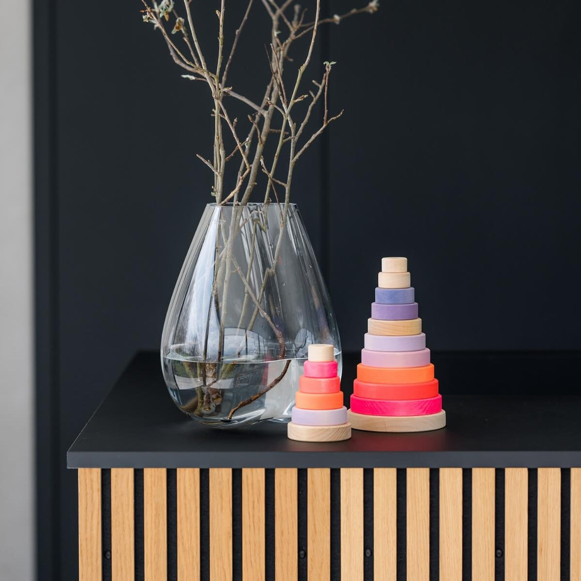 Grimm's Stacking Tower Conical Large - Neon Pink - Australia — Oskar's ...