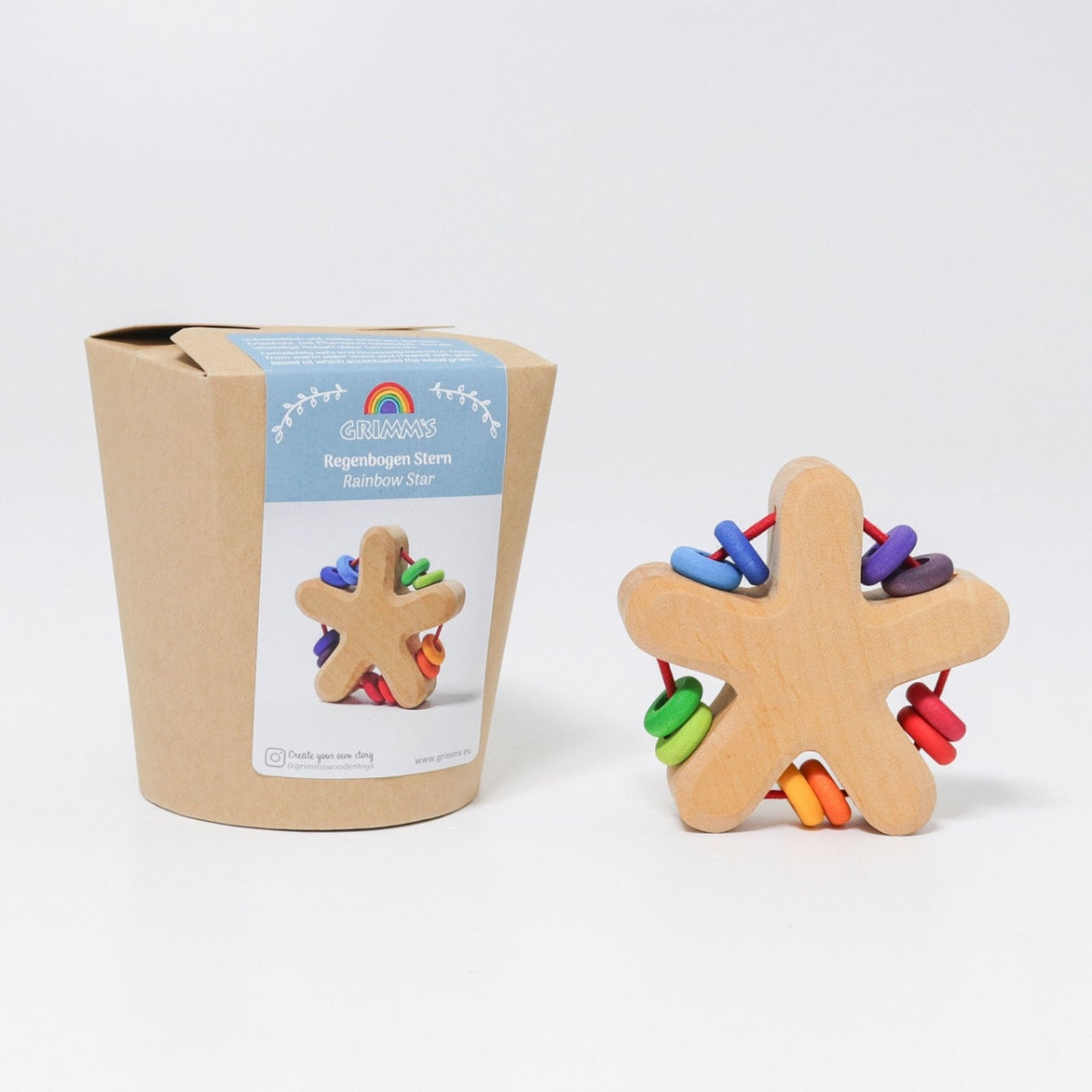 Grimm's Wooden Baby Toy Grasping Rattle - Star - Australia — Oskar's ...
