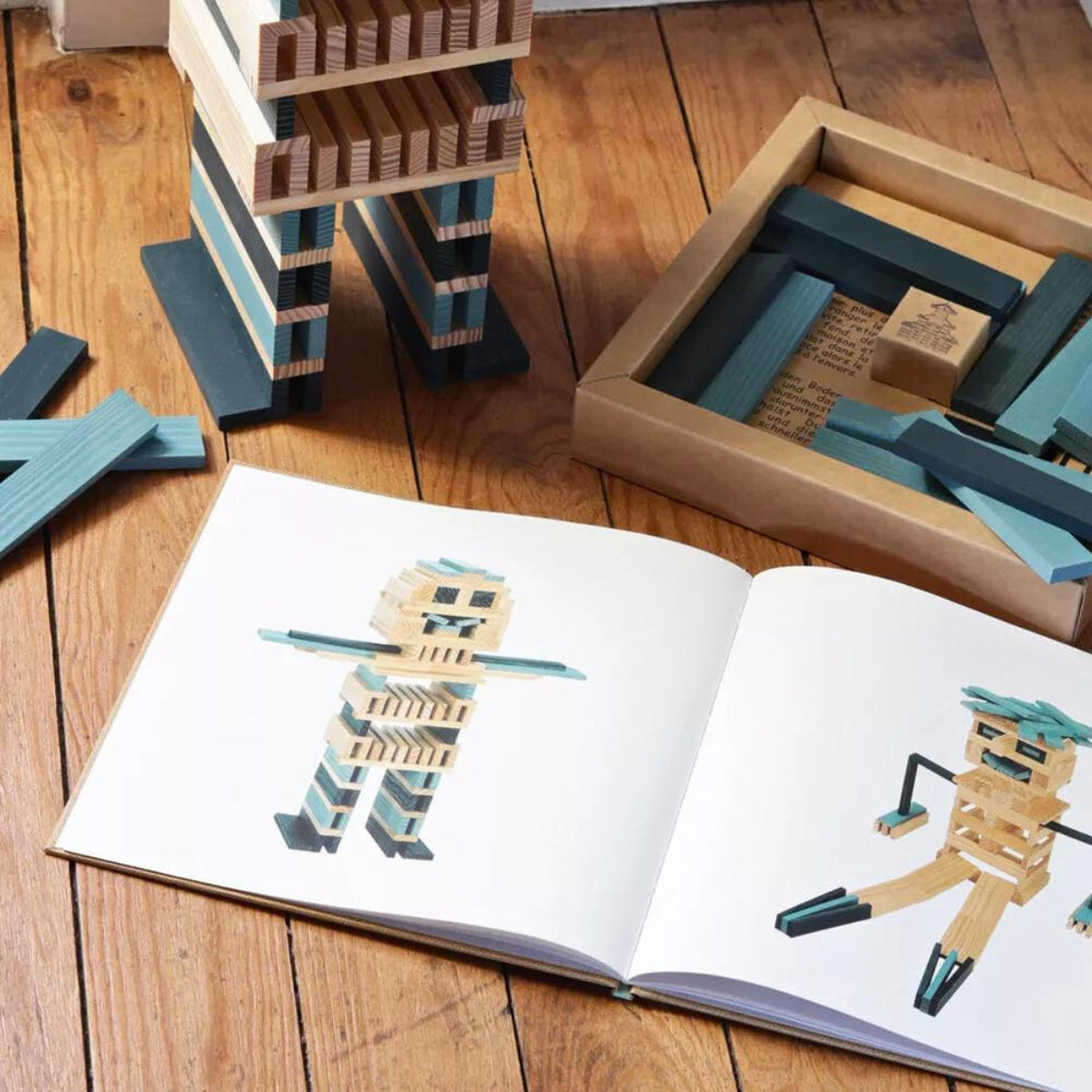 KAPLA Building Planks & Book - Blue - Australia — Oskar's Wooden Ark