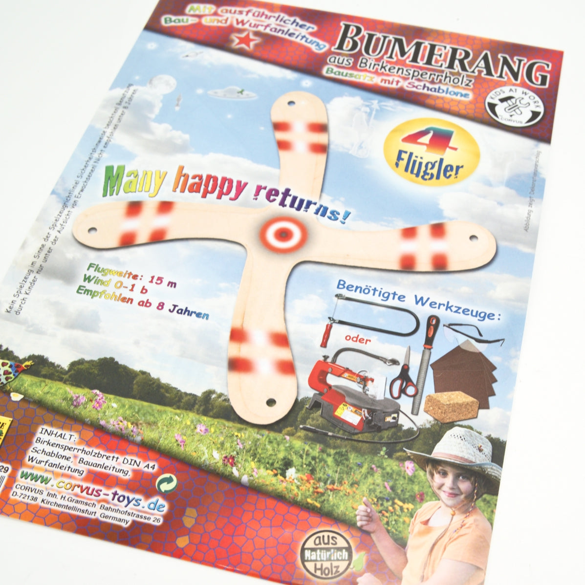 Kids at Work DIY Boomerang 4 Wings - Oskar's Wooden Ark in Australia