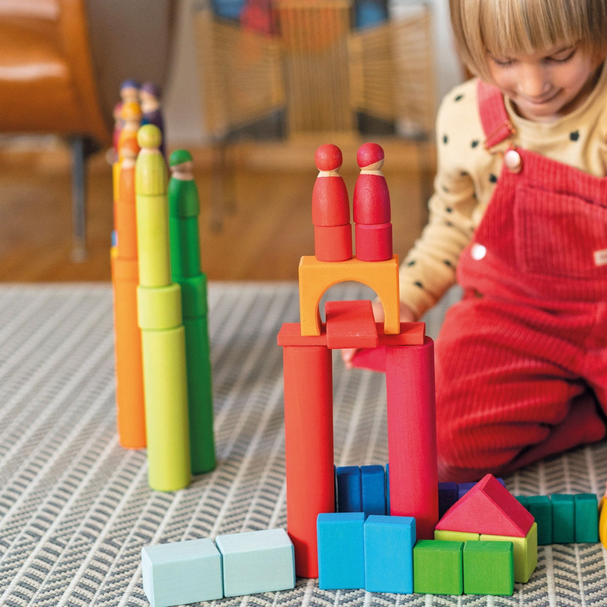 Grimm's Building Rollers Rainbow Large - Oskar's Wooden Ark, Australia