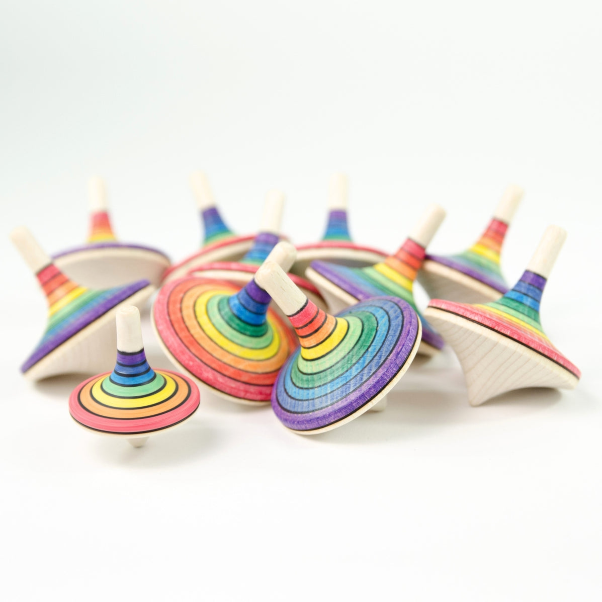 Mader Large Rallye Spinning Top Rainbow from Oskar's Wooden Ark