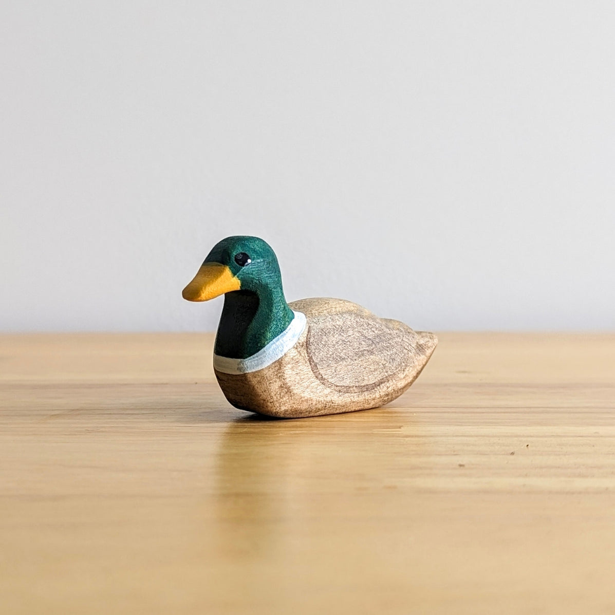 NOM Handcrafted Mallard Duck Sitting - Oskar's Wooden Ark, Australia