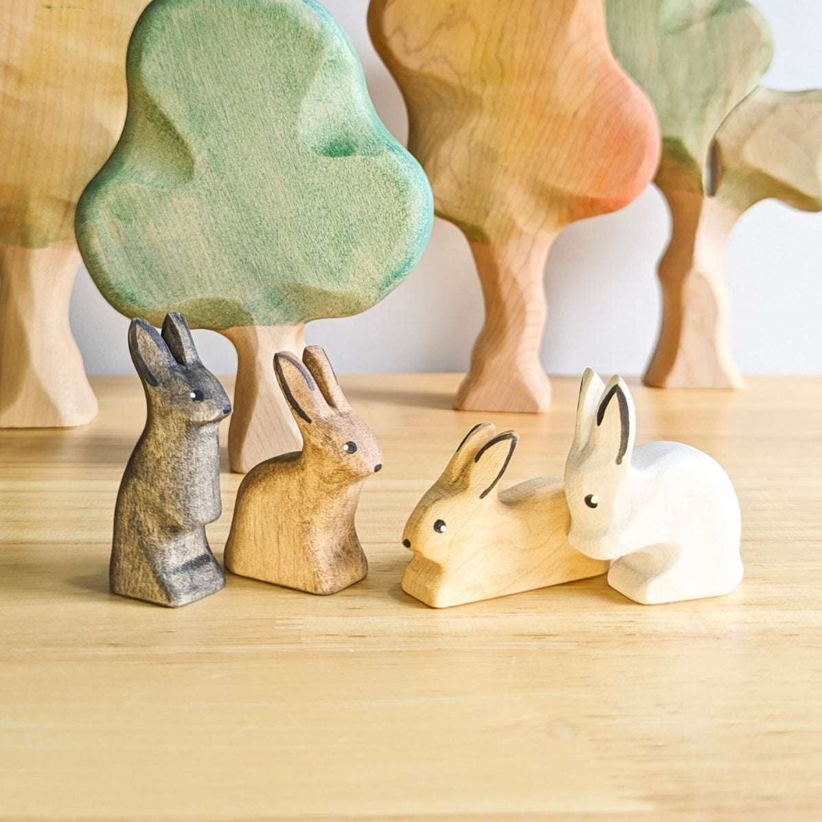 NOM Handcrafted Bunny Rabbit Standing - Oskar's Wooden Ark, Australia