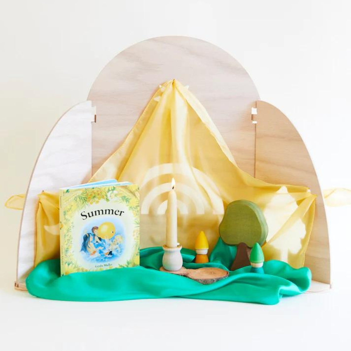 Sarah's Silks Nature Table Display from Oskar's Wooden Ark