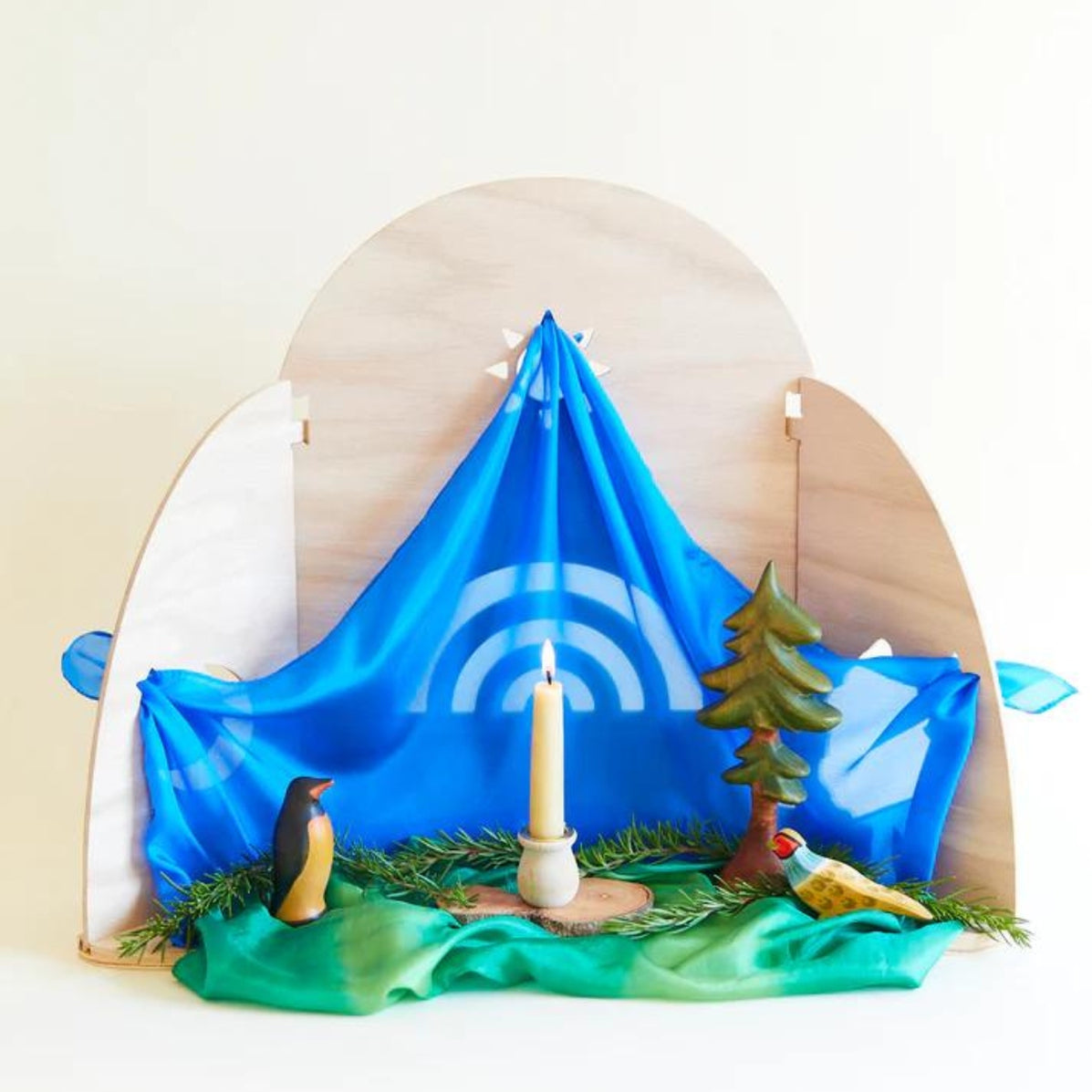 Sarah's Silks Nature Table Display from Oskar's Wooden Ark