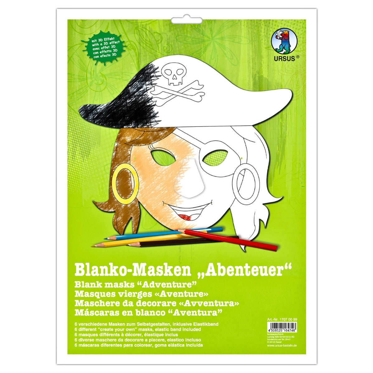 URSUS DIY Masks for Children 6pcs - Adventure — Oskar's Wooden Ark