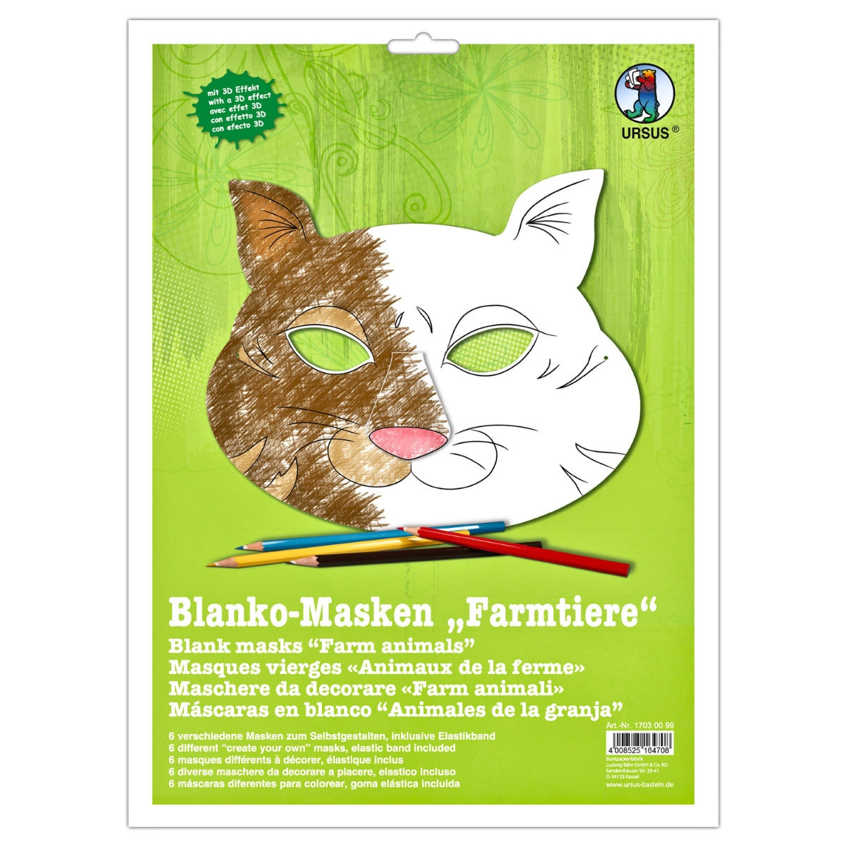 URSUS DIY Masks for Children 6pcs, Animals & Pets — Oskar's Wooden Ark