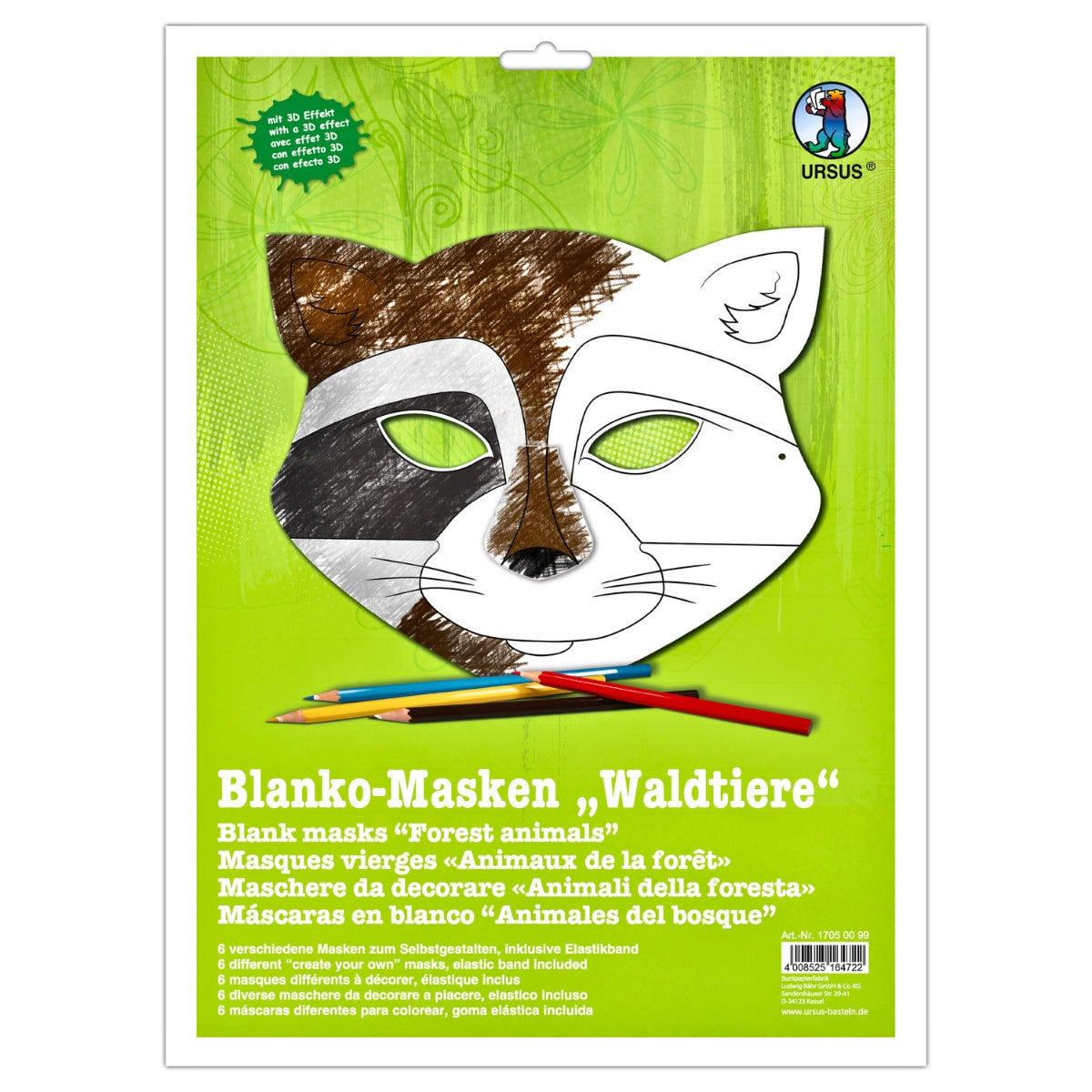 URSUS DIY Masks for Children 6pcs - Forest Animals — Oskar's Wooden Ark