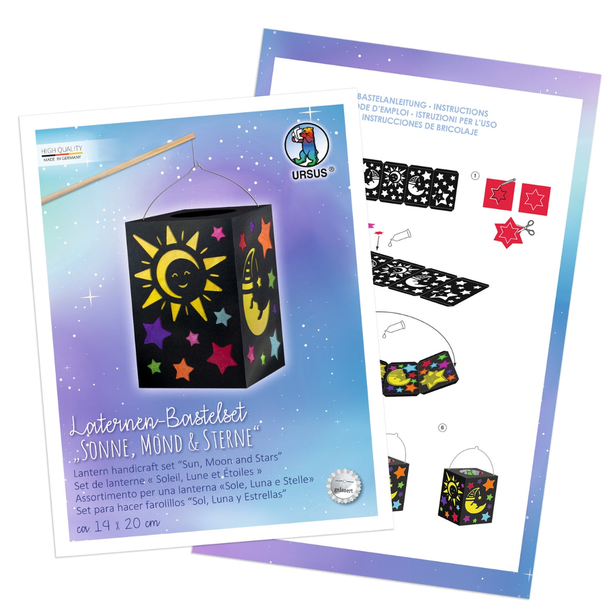 URSUS DIY Paper Lantern Sun, Moon & Stars Black Box — Oskar's Wooden Ark