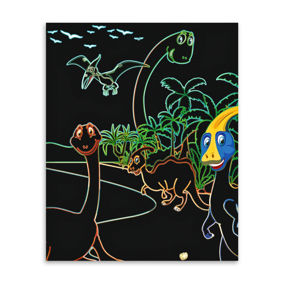 URSUS Scratch Art Pictures, 12pcs. Dragons & Dinos — Oskar's Wooden Ark