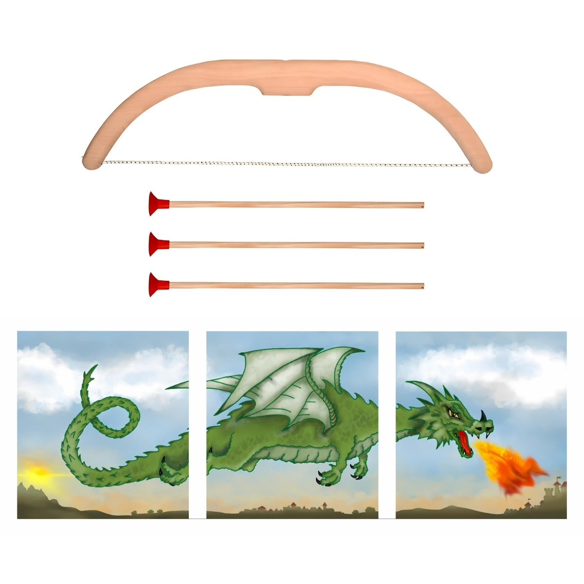 VAH Trio Dragon Target, Bow + Arrows Set Australia — Oskar's Wooden Ark