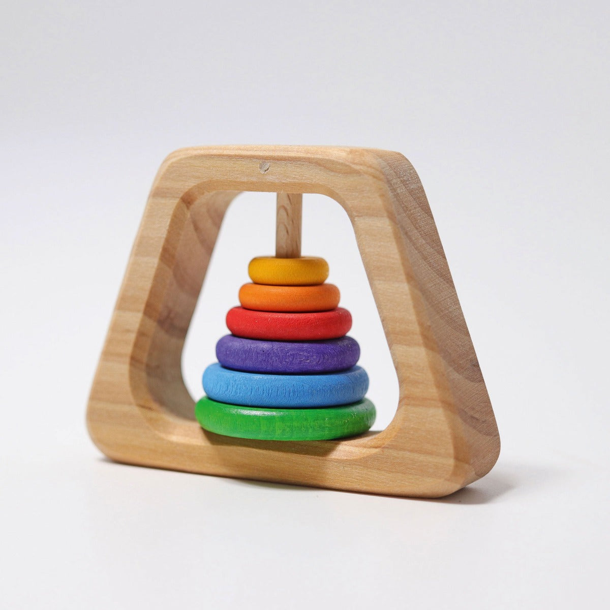 Grimm's Wooden Baby Toy Grasping Rattle Pyramide Trapezoid - Australia ...