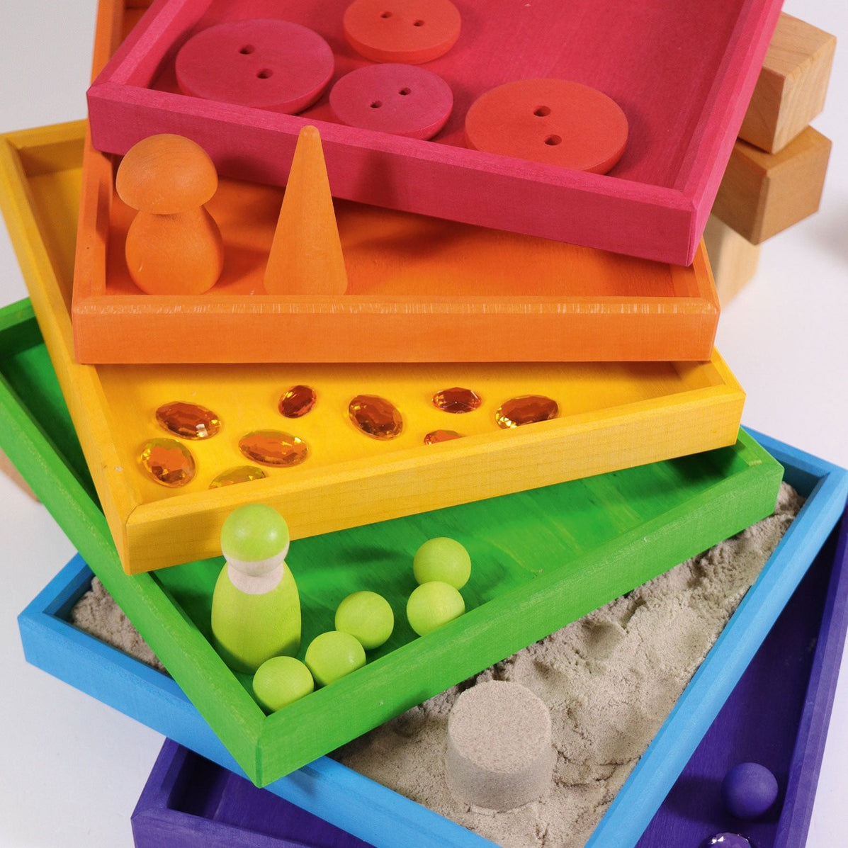 Grimm's Wooden Rainbow Frames 6 Pcs - Oskar's Wooden Ark, Australia