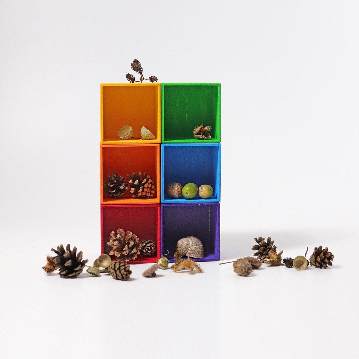 Grimm's Rainbow Sorting Boxes Small from Oskar's Wooden Ark