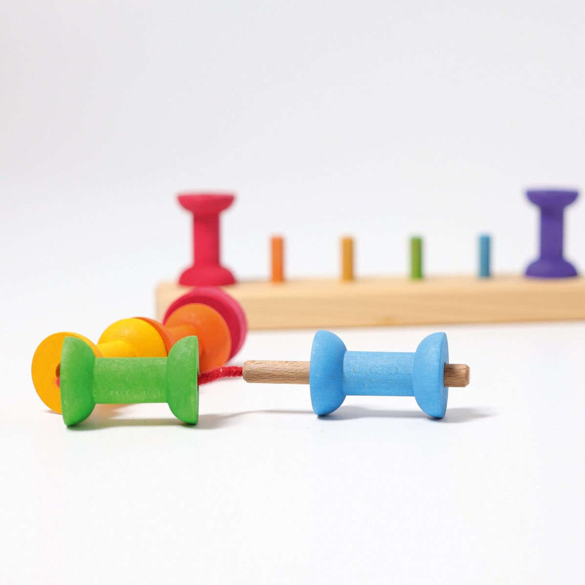 Grimm's Stacking Bobbins Small 8 Pcs - Oskar's Wooden Ark, Australia
