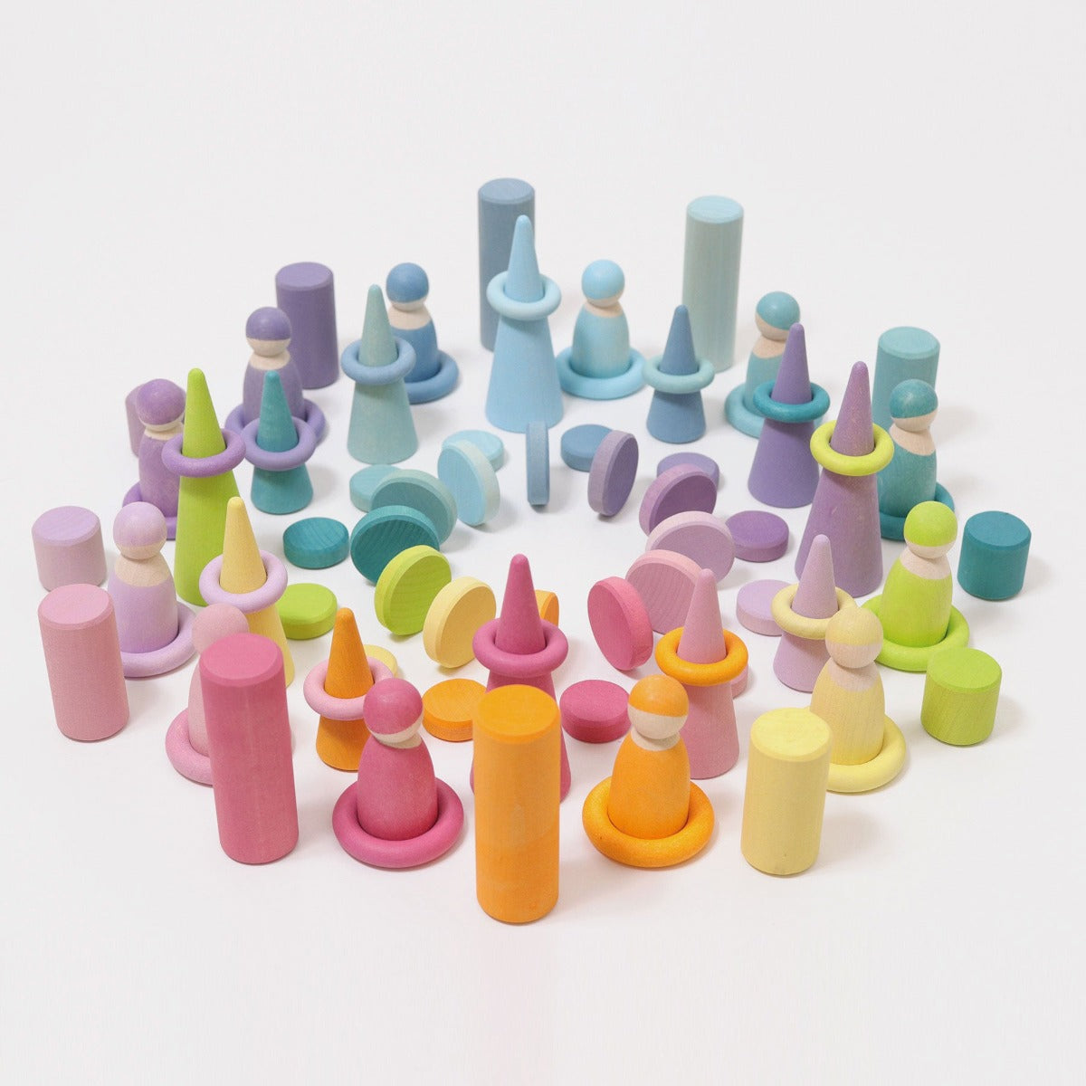 Grimm's Rollers Stacking Game Pastel Small (2020) — Oskar's Wooden Ark