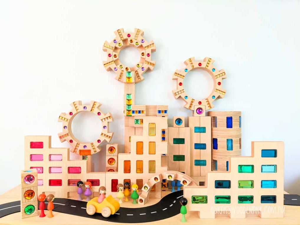 Regenbogenland Wooden Interlocking Slats Building Blocks Australia ...