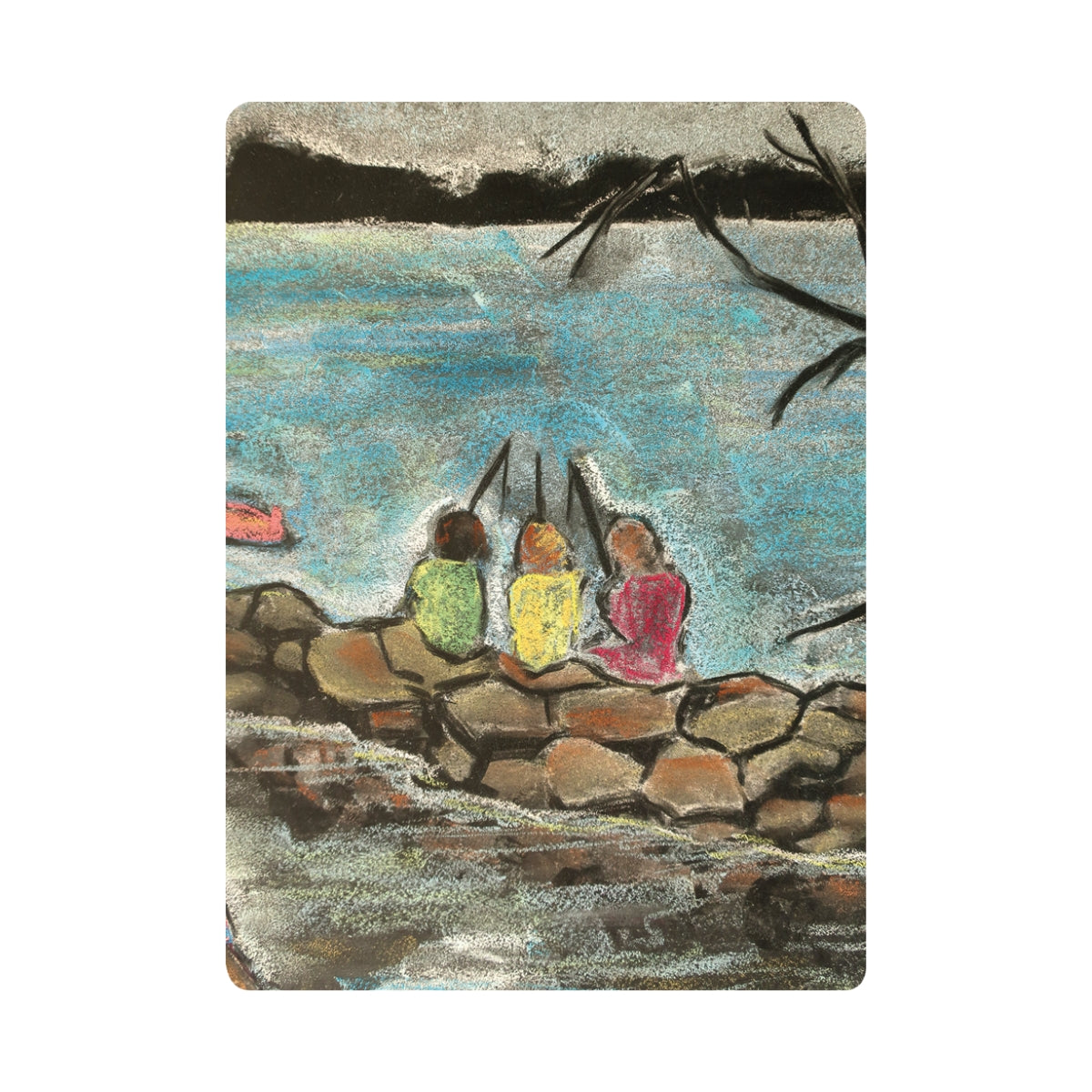Chalkboard Art Cards - Children Fishing, pack of 5 cards — Oskar's ...