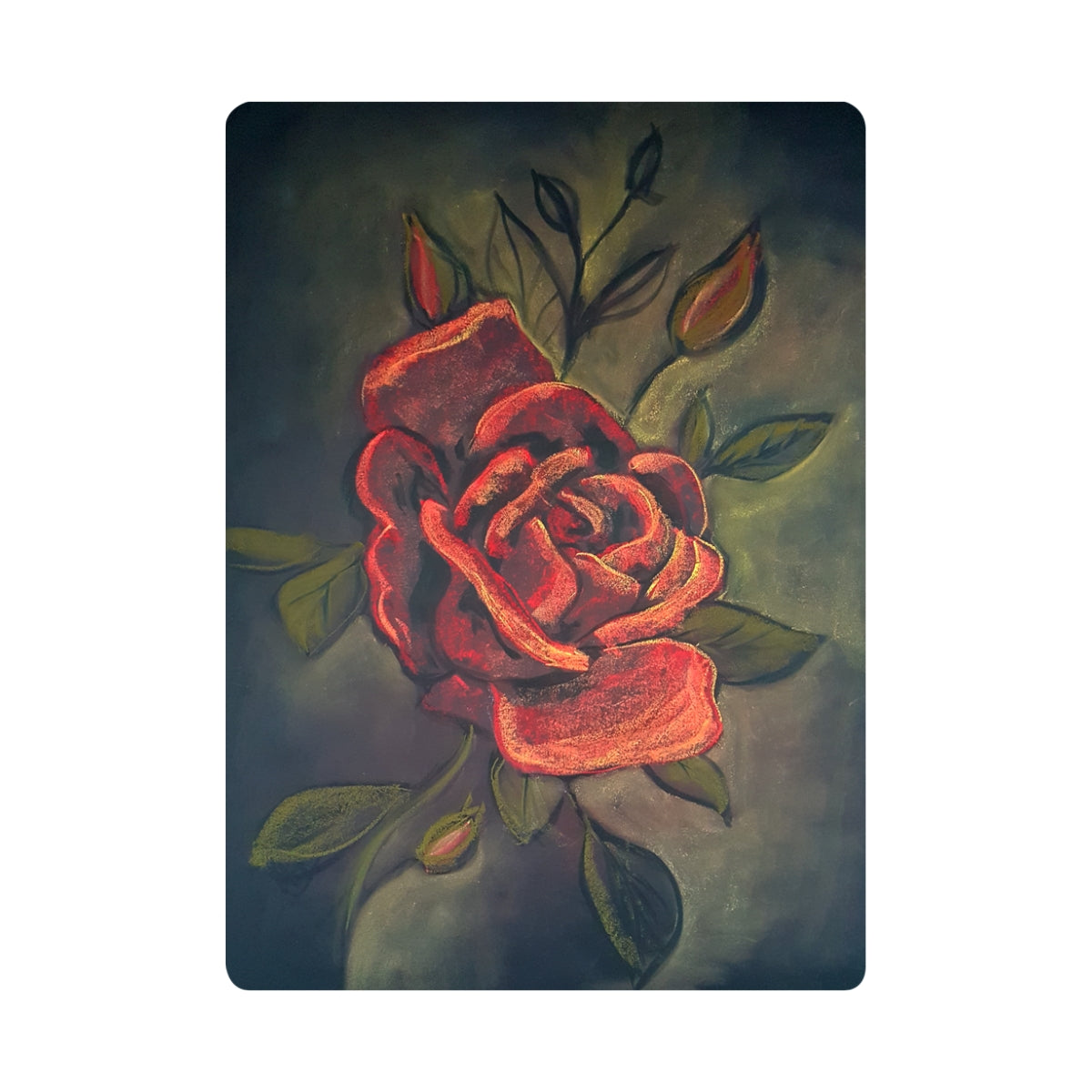 Chalkboard Art Cards - Rose, pack of 5 cards — Oskar's Wooden Ark
