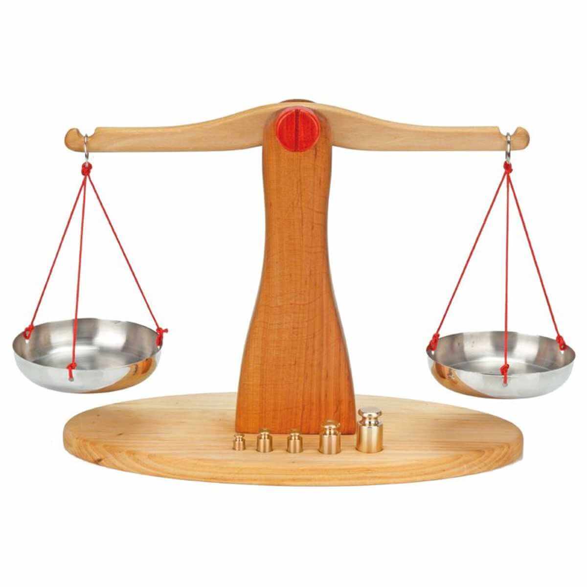 Gluckskafer Wooden Balance Scales w 5 Brass Weights 39cm — Oskar's ...