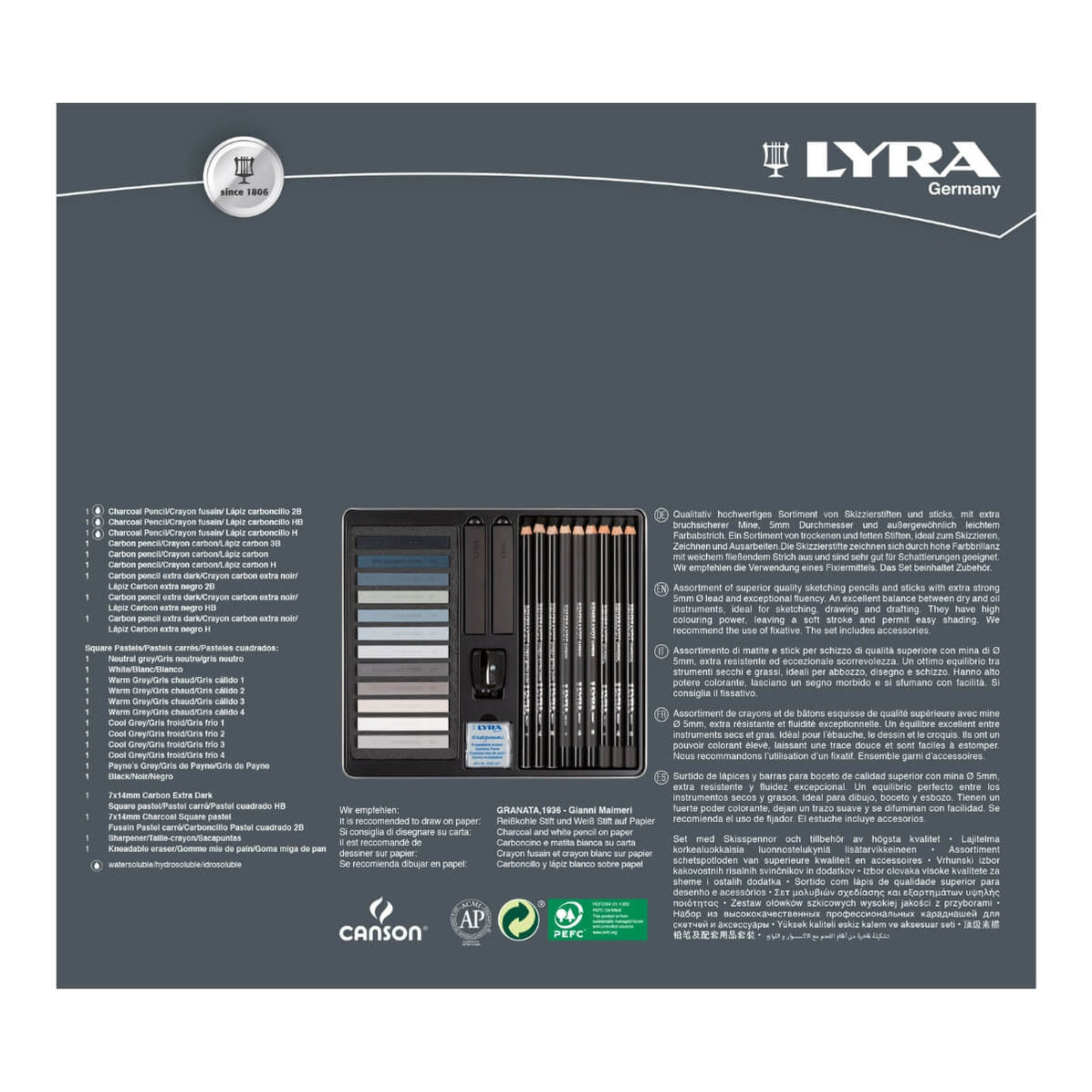 LYRA Rembrandt Grey Tones 25 Piece Set in Metal Box in Australia — Oskar's Wooden Ark