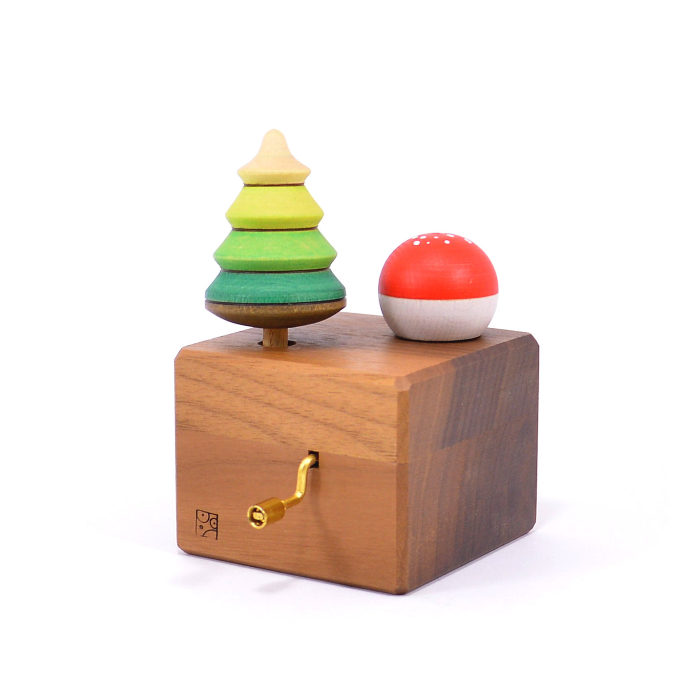 Mader Music Box with Tree Top & Fly Agaric Turn Top — Oskar's Wooden Ark