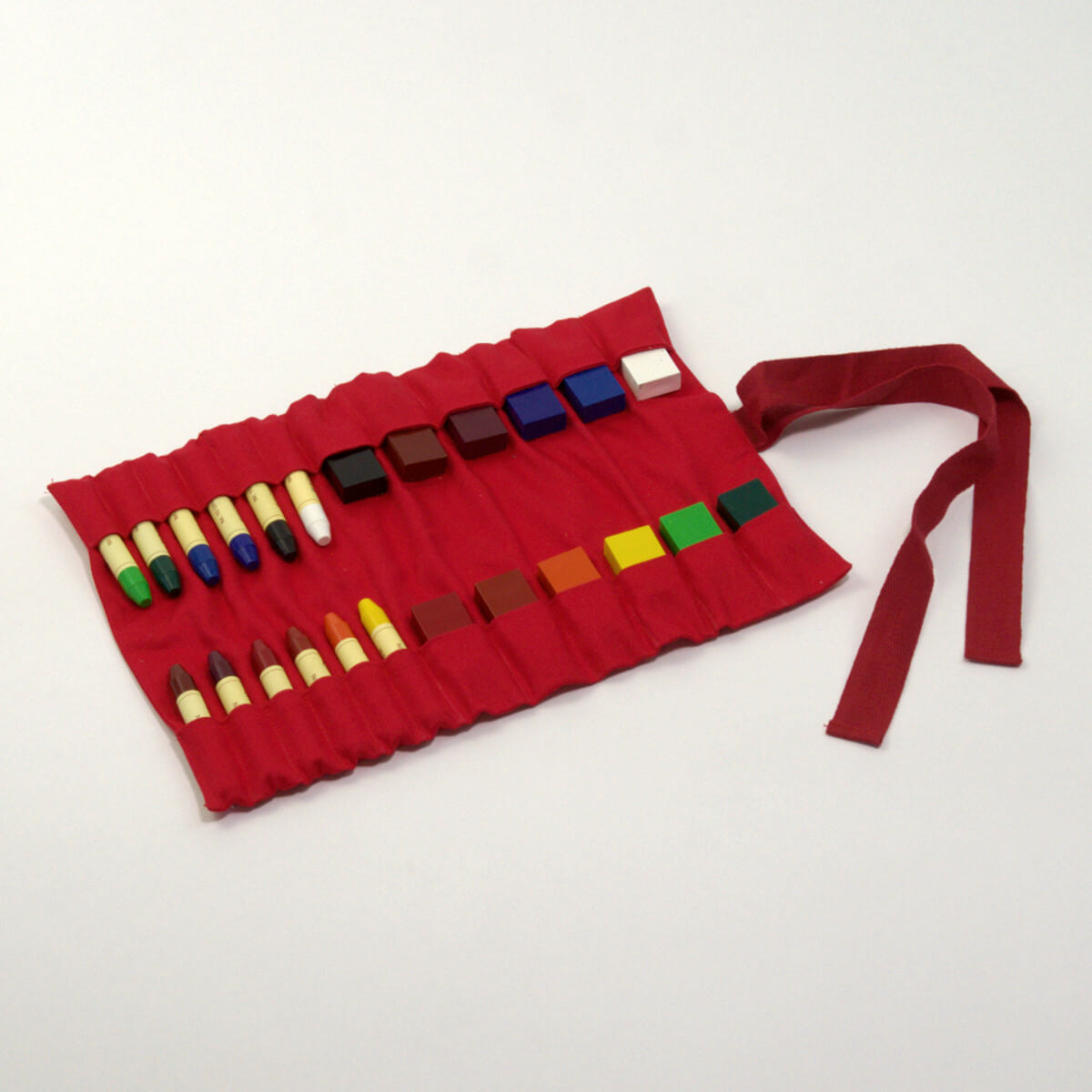 Crayon Roll for 12 Stick and 12 Block Crayons - Australian Made Red, R ...