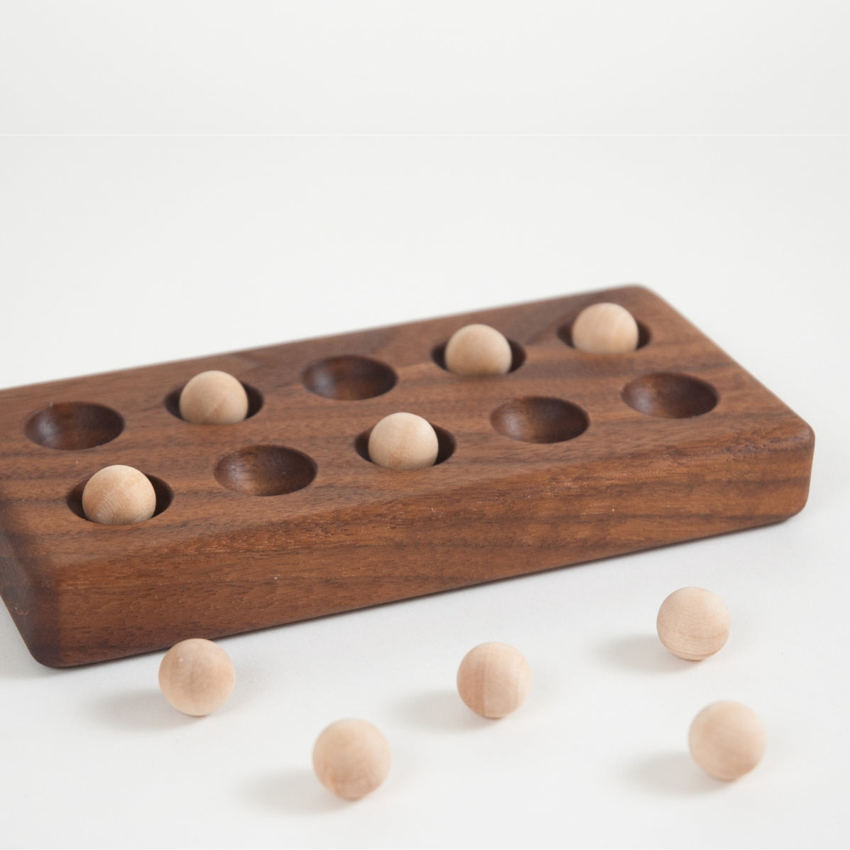 Wooden Walnut Ten Frame with Wooden Balls Treasures From Jennifer ...